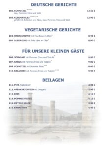 Speisekarte – Restaurant Delphi